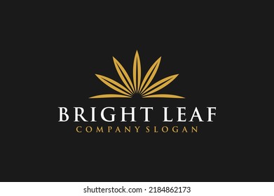 Bright Leaf Gold Logo Design Luxury Stock Vector (Royalty Free ...