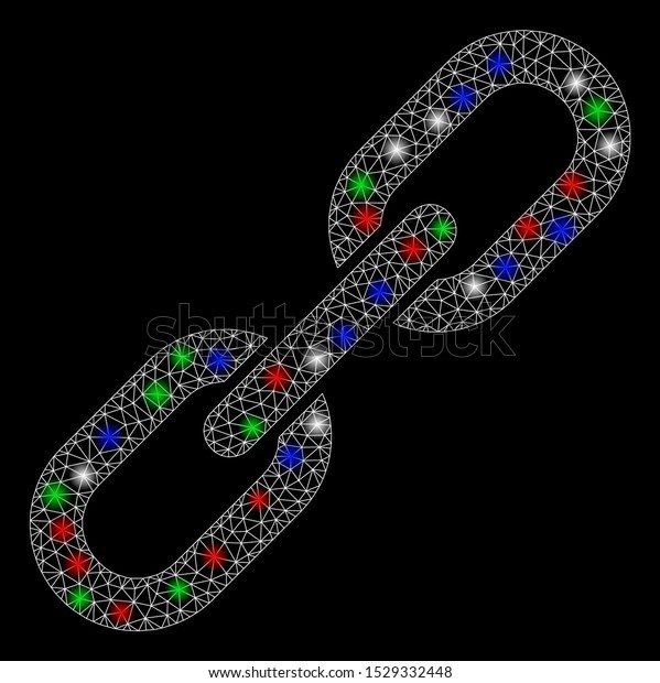 Bright Mesh Chain Link Glow Effect Stock Vector (Royalty Free ...