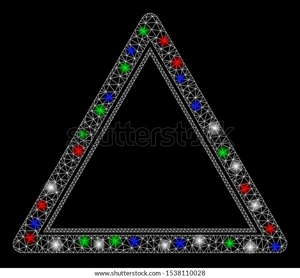 Bright Mesh Double Triangle Frame Glow Stock Vector (Royalty Free ...