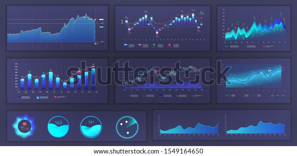 Bright Modern Infographic Data Charts Statistics Stock Vector (Royalty ...