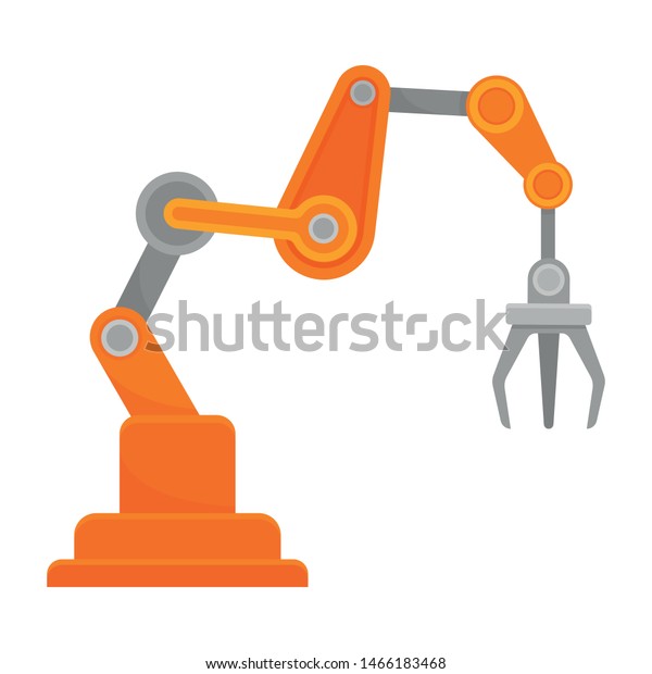 Bright Orange Robotic Arm Vector Illustration Stock Vector (Royalty ...