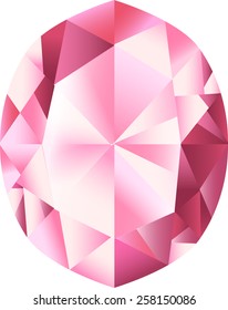 Bright Pink Gem White Background Stock Vector (Royalty Free) 258150086 ...