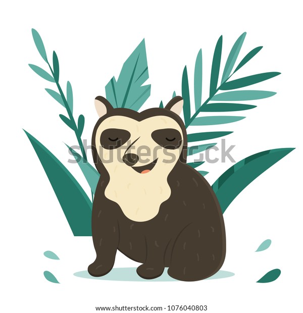 Bright Poster Cute Peruvian Bear Jungle Stock Vector (Royalty Free ...