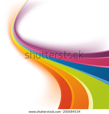 Bright Rainbow Colorful Swoosh Waves Vector Stock Vector (Royalty Free ...