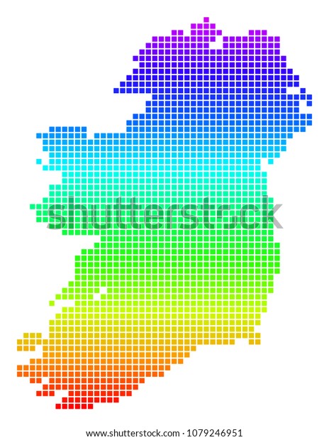 Bright Rainbow Pixel Ireland Map Vector Stock Vector (Royalty Free ...