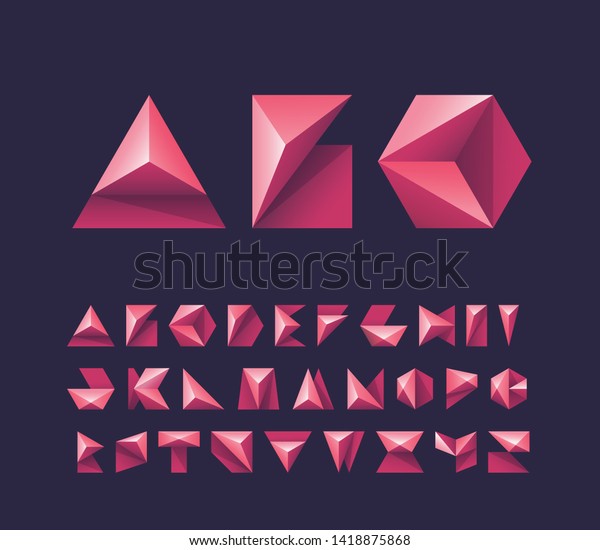 Bright Red Geometry Shapes Pictograms Alphabet: เวกเตอร์สต็อก (ปลอดค่า ...