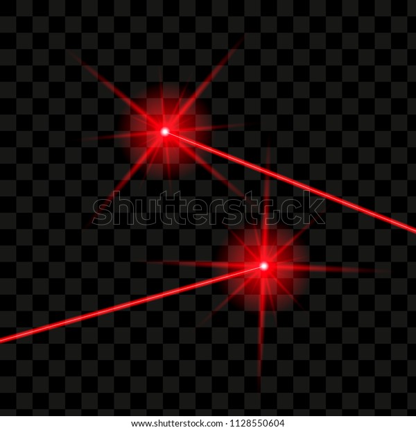 Bright Red Laser Rays On Transparent Stock Vector (Royalty Free ...