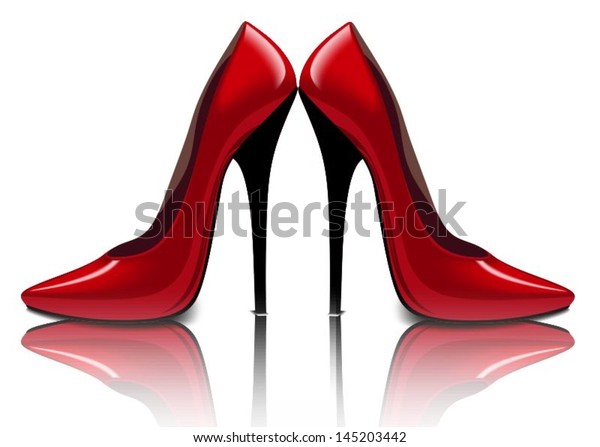 Bright Red Shoes Vector Illustration Stock Vector (Royalty Free) 145203442