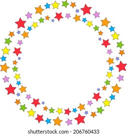 Bright Round Frame Colored Cartoon Stars Stock Vector (Royalty Free ...