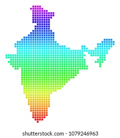Pixel India Map Vector Territorial Plan 스톡 벡터(로열티 프리) 1082967233 ...