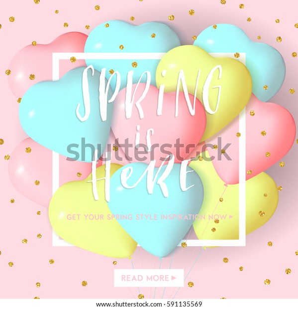 Bright Spring Striped Card Template Heart Stock Vector (Royalty Free ...