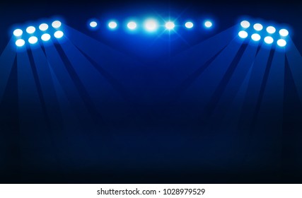 Blue Stage Arena Lighting Background Spotlight Stock Vector (Royalty ...