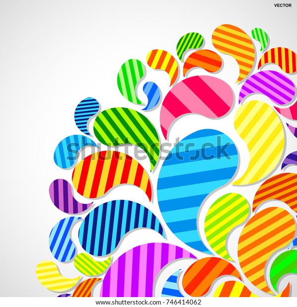 Bright Striped Colorful Curved Drops Spray Stock Vector Royalty Free