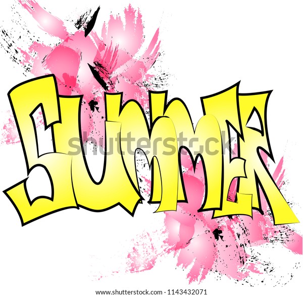 Bright Summer Graffiti Stock Vector (Royalty Free) 1143432071 ...