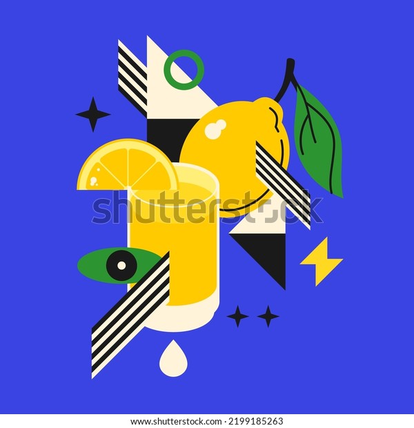 Bright Summer Illustration Shows Lemonade Citrus Stock Vector (Royalty ...