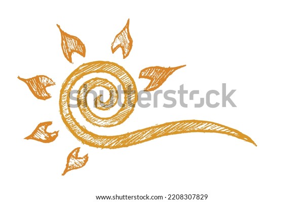 Bright Sun Symbol Drawn Ink Pen Stock Vector (Royalty Free) 2208307829 ...