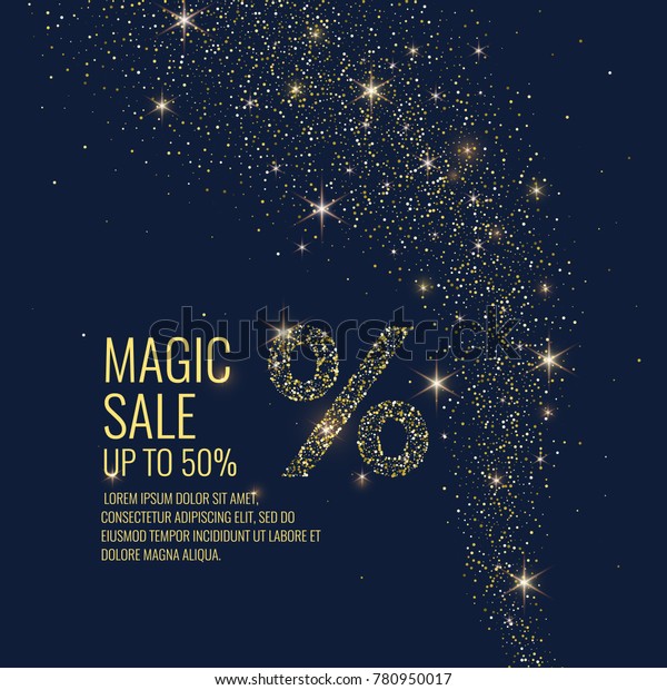 Bright Vector Illustration Magic Sale Sparkling Stock Vector (Royalty ...