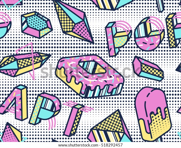 Bright Vector Seamless Pattern Pop Art Stock Vector (Royalty Free ...