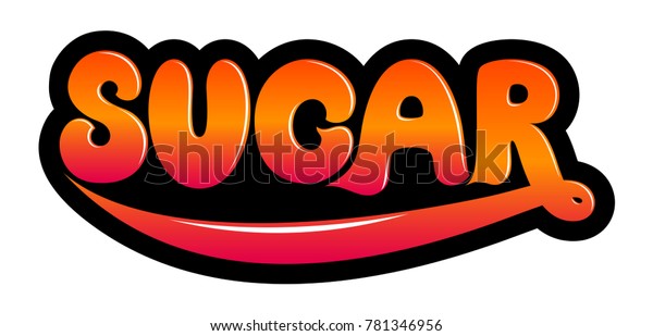 Bright Vector Word Sugar 3d Hand Stock Vector (Royalty Free) 781346956