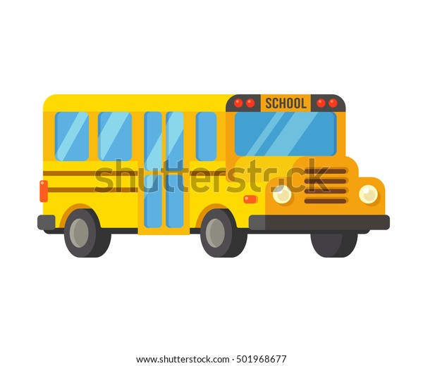 Bright Yellow Cartoon School Bus Illustration Stock Vector (Royalty ...