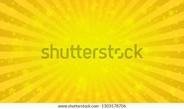 Bright Yellow Rays Background Stars Widescreen Stock Vector (Royalty ...