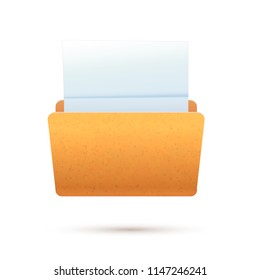 Bright Yellow Realistic Open Folder Paper Stock Vector (Royalty Free ...