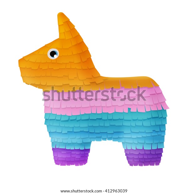 Brightly Colored Mexican Donkey Pinata Party Stock Vector (Royalty Free ...