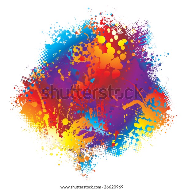 Brightly Coloured Rainbow Ink Splat Design Stock Vector (Royalty Free ...
