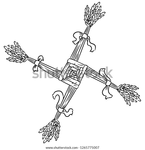 Brigids Cross Made Straw Wiccan Pagan Stock Vector (Royalty Free ...