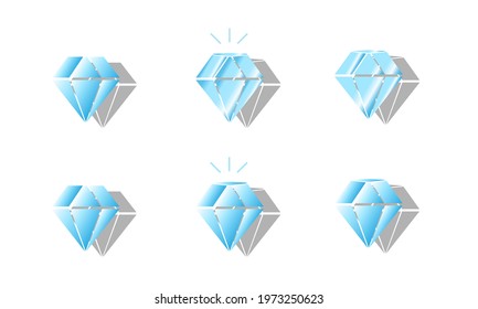 Brilliant Shadow Diamond Flat Icon Isolated Stock Vector (Royalty Free ...