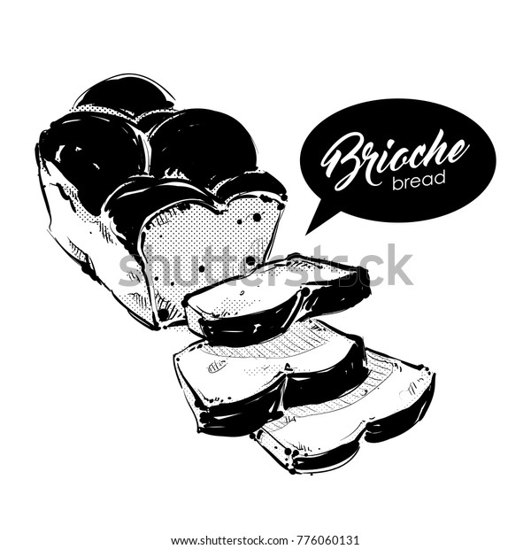 Brioche Bread Drawing Sketch Style Vector: vector de stock (libre de ...