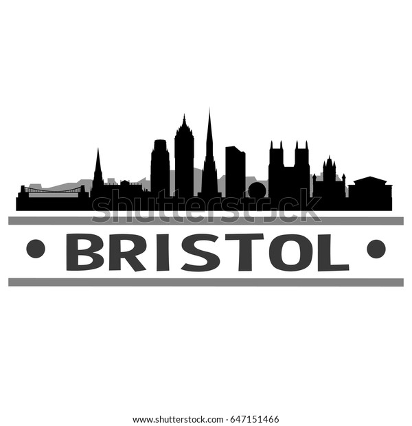 Bristol Skyline Silhouette Skyline Stamp Vector Stock Vector (Royalty ...