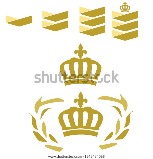British Army Ranks Flat Icon Gold Stock Vector (Royalty Free ...