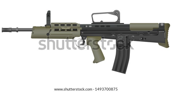 British Assault Rifle Isolated On White 库存矢量图（免版税）1493700875 | Shutterstock