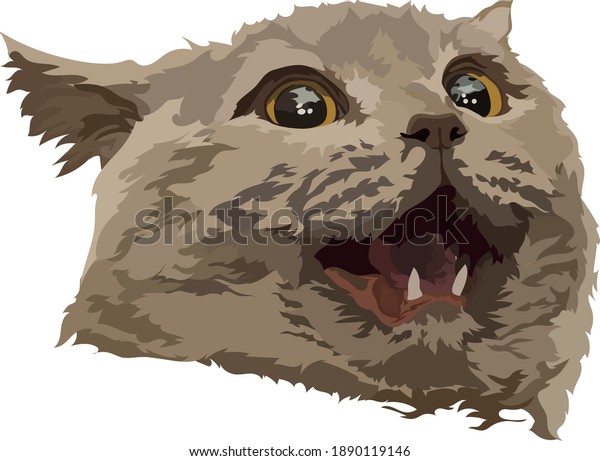 British Cat Briton Vector Image Illustration Stock Vector (Royalty Free ...