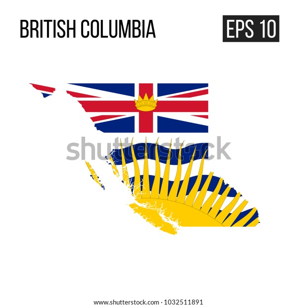 British Columbia Map Border Flag Vector Stock Vector (Royalty Free ...