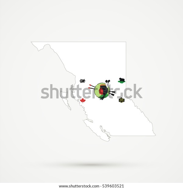 British Columbia Map Odanak First Nation Stock Vector (Royalty Free ...