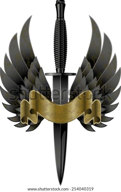 British Commando Knife Wings Banner: vetor stock (livre de direitos ...
