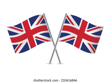 Two British Crossed Flags Combined United Stock Vector (Royalty Free ...
