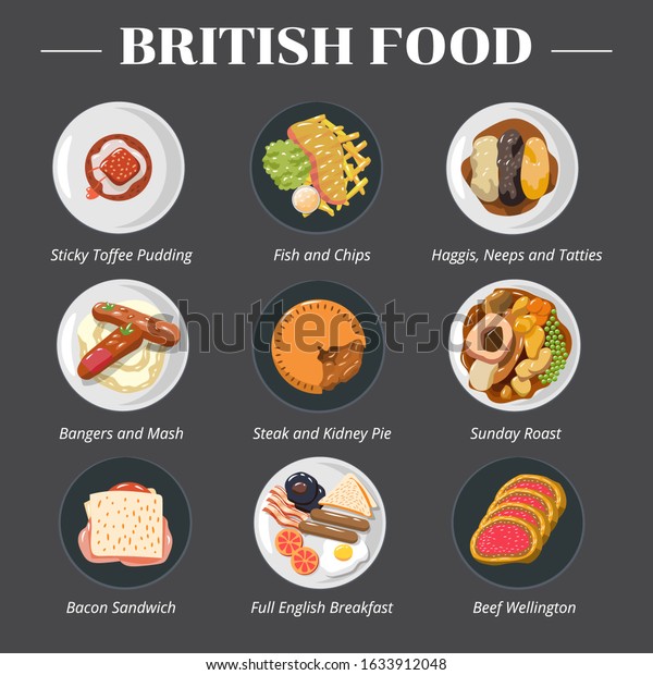 British Food Vector Set Collection Graphic Stock Vector (Royalty Free ...
