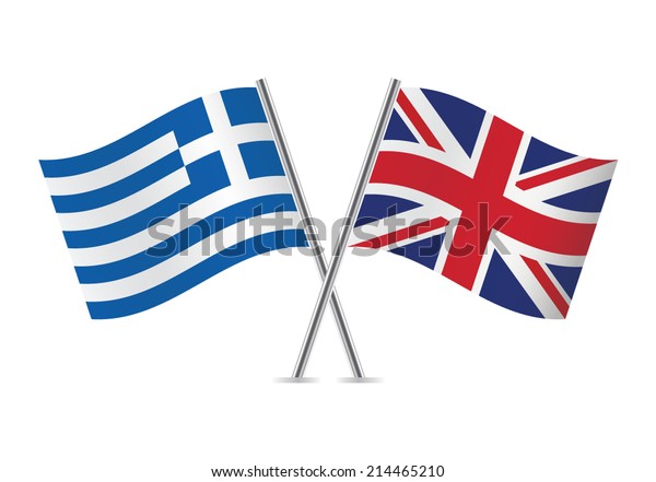 British Greek Flags Vector Illustration Stock Vector (Royalty Free ...