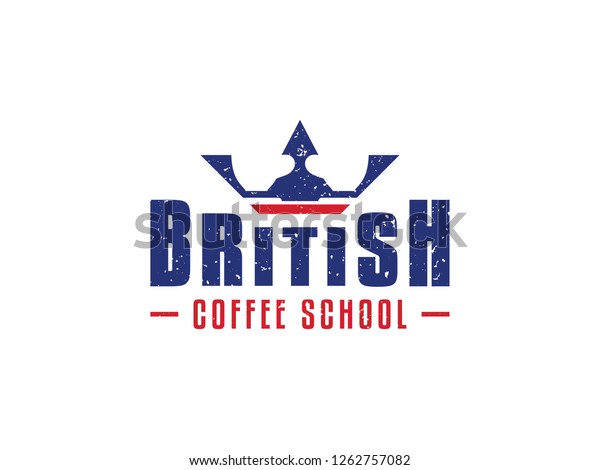 British Logo Design Crown Blue Red Stock Vector (Royalty Free ...