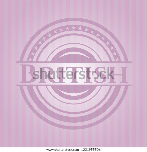 British Pink Emblem Retro Stock Vector (Royalty Free) 1231955506 ...