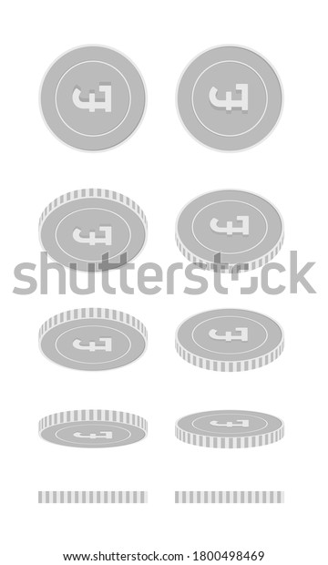 British Pound Rotating Coins Set Animation Stock Vector (Royalty Free ...