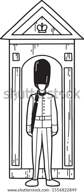 British Royal Guard Vector Illustration Hand Stock Vector (Royalty Free ...