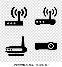 Broadband Icons Set Set 4 Broadband Stock Vector (Royalty Free ...
