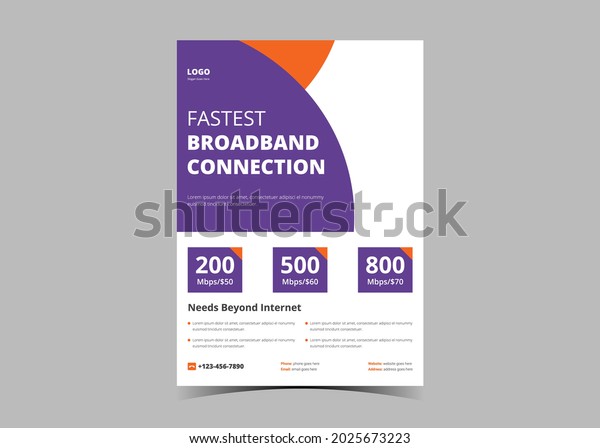 Broadband Internet Flyer Templatehigh Speed Internet: เวกเตอร์สต็อก ...