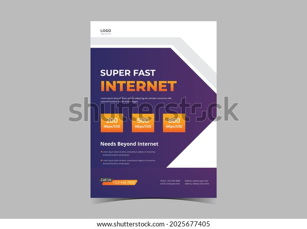 Broadband Internet Flyer Templatehigh Speed Internet Stock Vector ...