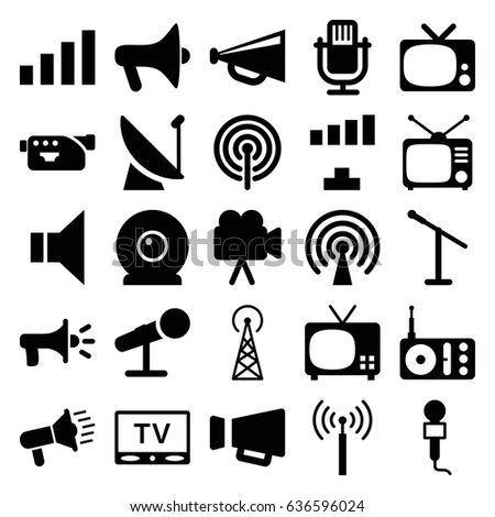 Broadcast Icons Set Set 25 Broadcast 스톡 벡터(사용료 없음) 636596024 - Shutterstock