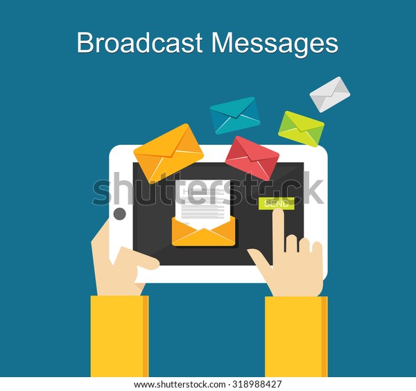 Broadcast Messages On Gadget Concept Illustration Stock Vector (Royalty ...